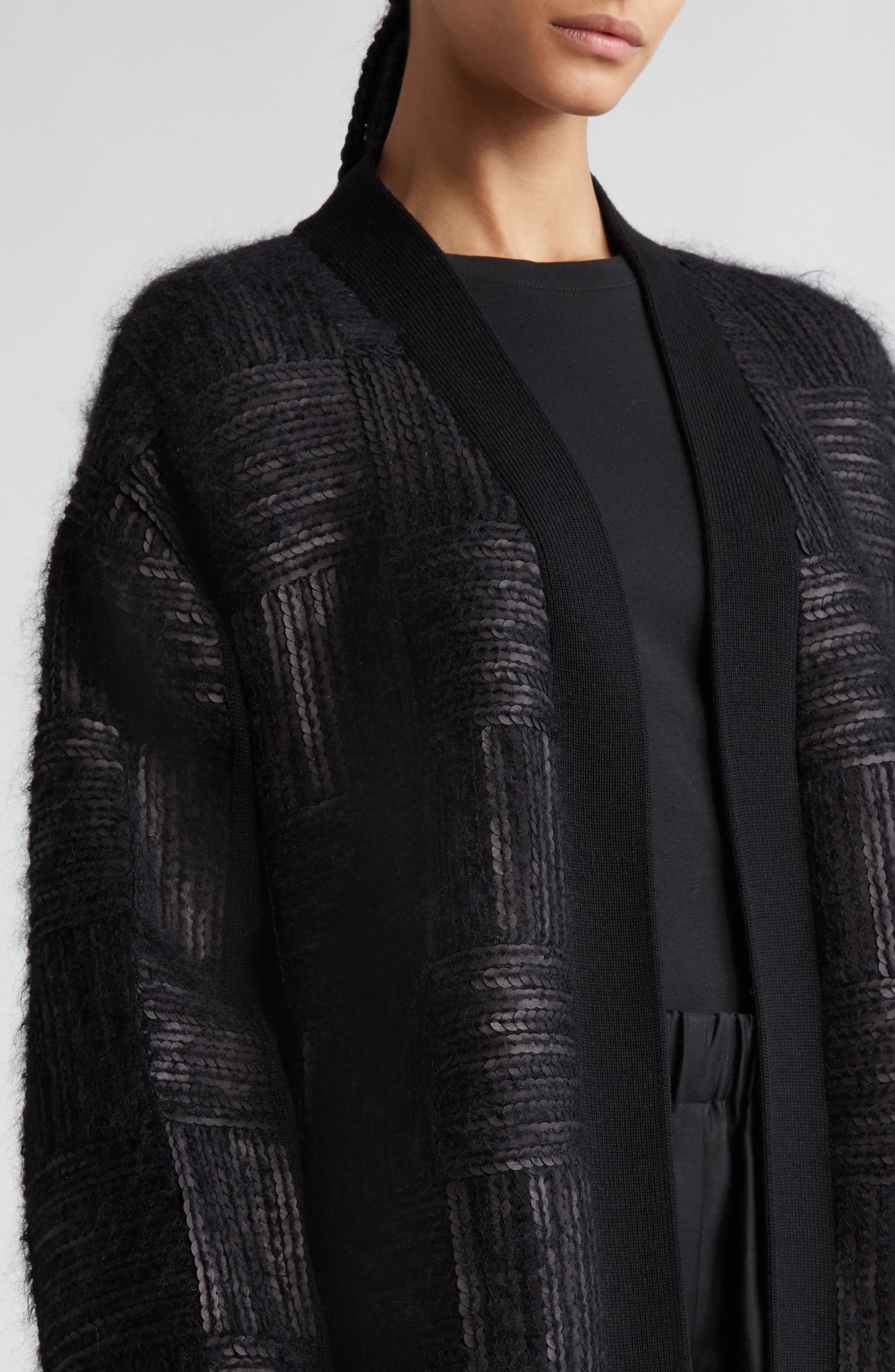 Max Mara Estonia Textured Sequin Knit Cardigan | Nordstrom