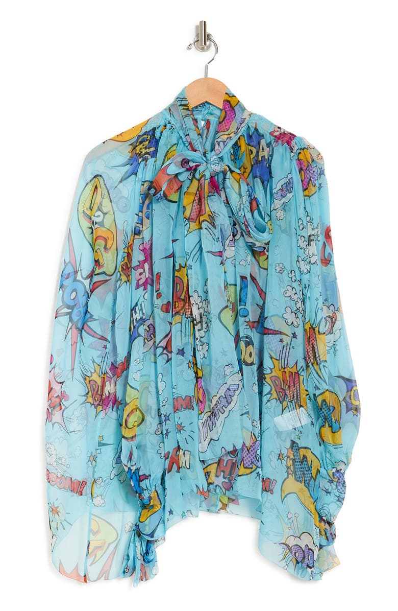 Dolce&Gabbana Silk Comic Print Blouse | Nordstromrack