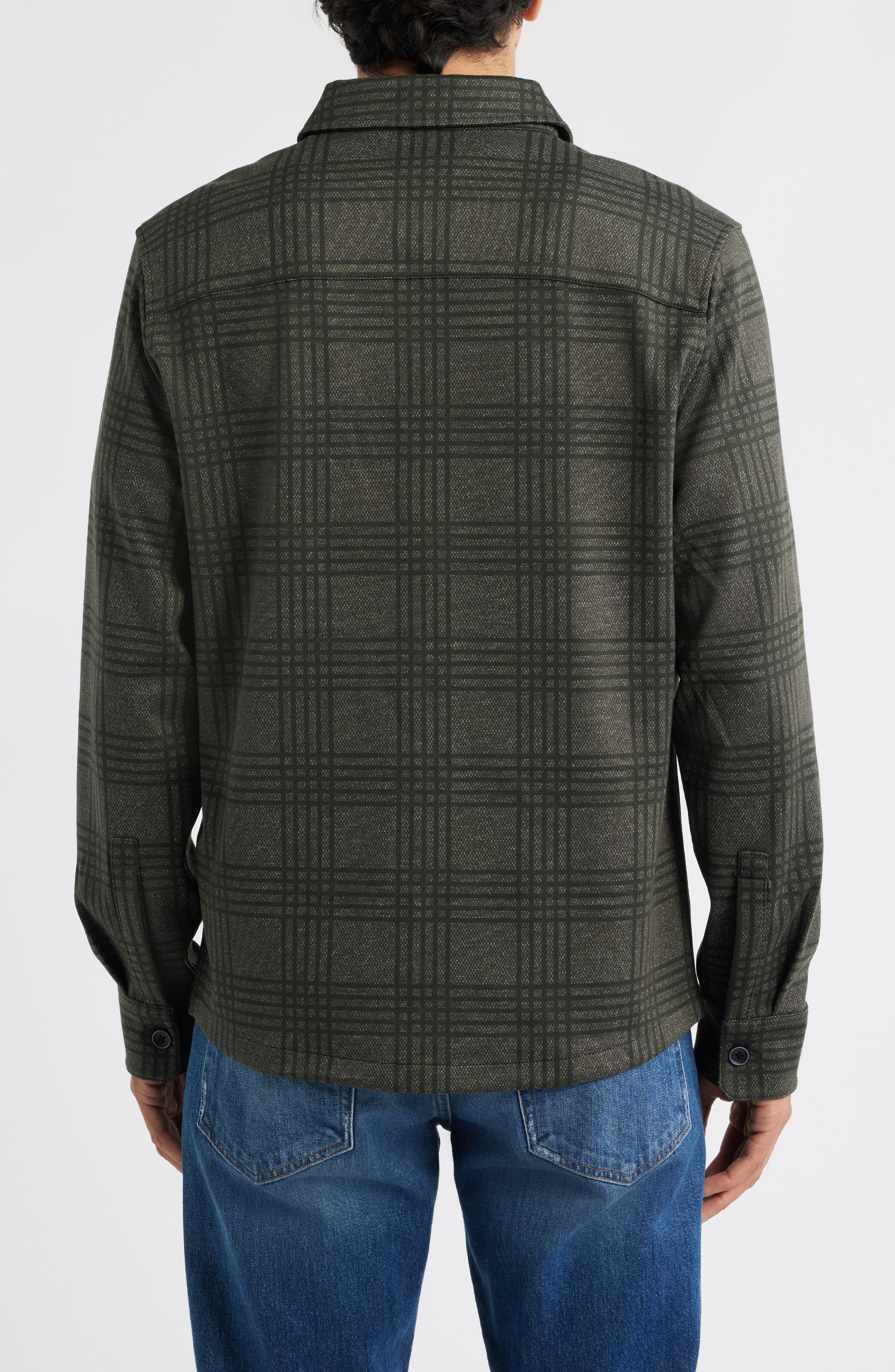 Robert Barakett Upton Plaid Double Knit Overshirt | Nordstrom
