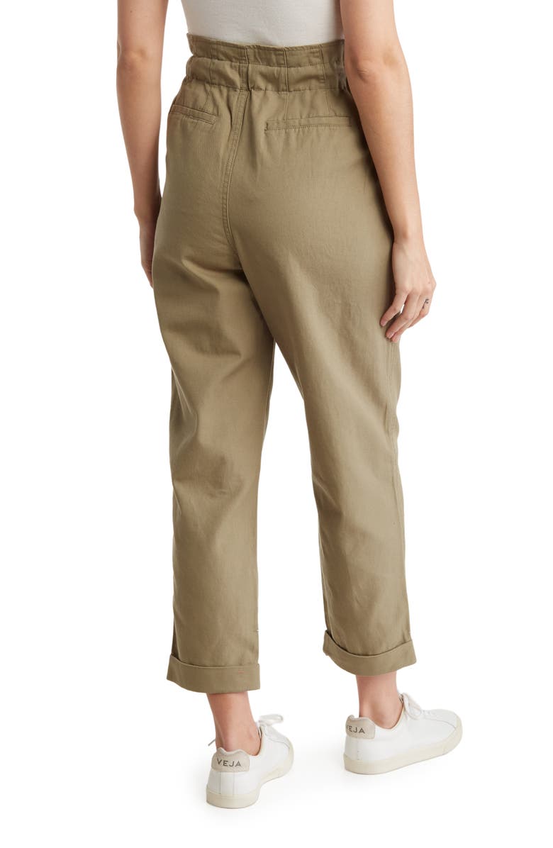 Blu Pepper Straight Leg Cotton Paperbag Pants | Nordstromrack