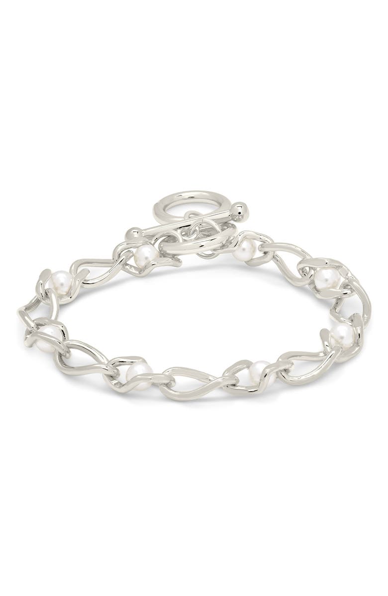 Sterling Forever 14K Gold Plated Amedea Synthetic Pearl Chain Bracelet ...