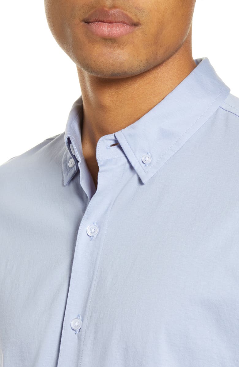 Bonobos Slim Fit Blue Short Sleeve Button-Down Knit Shirt | Nordstrom