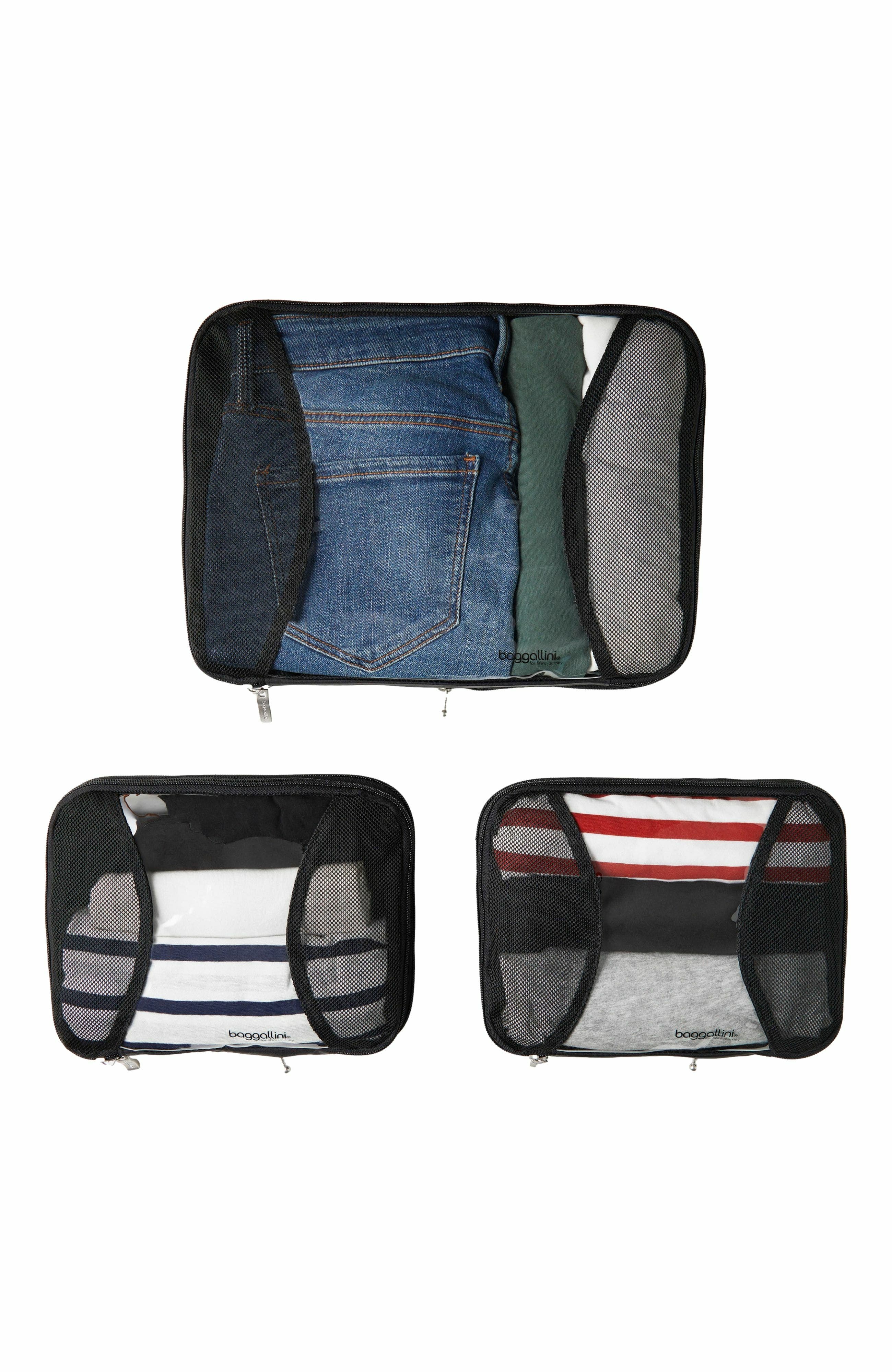 BAGGALLINI 2 Medium / 1 Large Compression Packing Cubes Travel Set ...