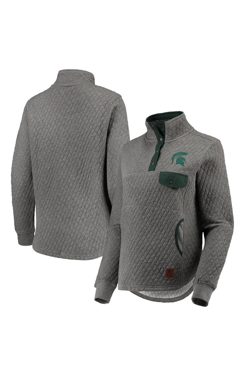 PRESSBOX Women's Pressbox Heathered Gray/Green Michigan State Spartans ...