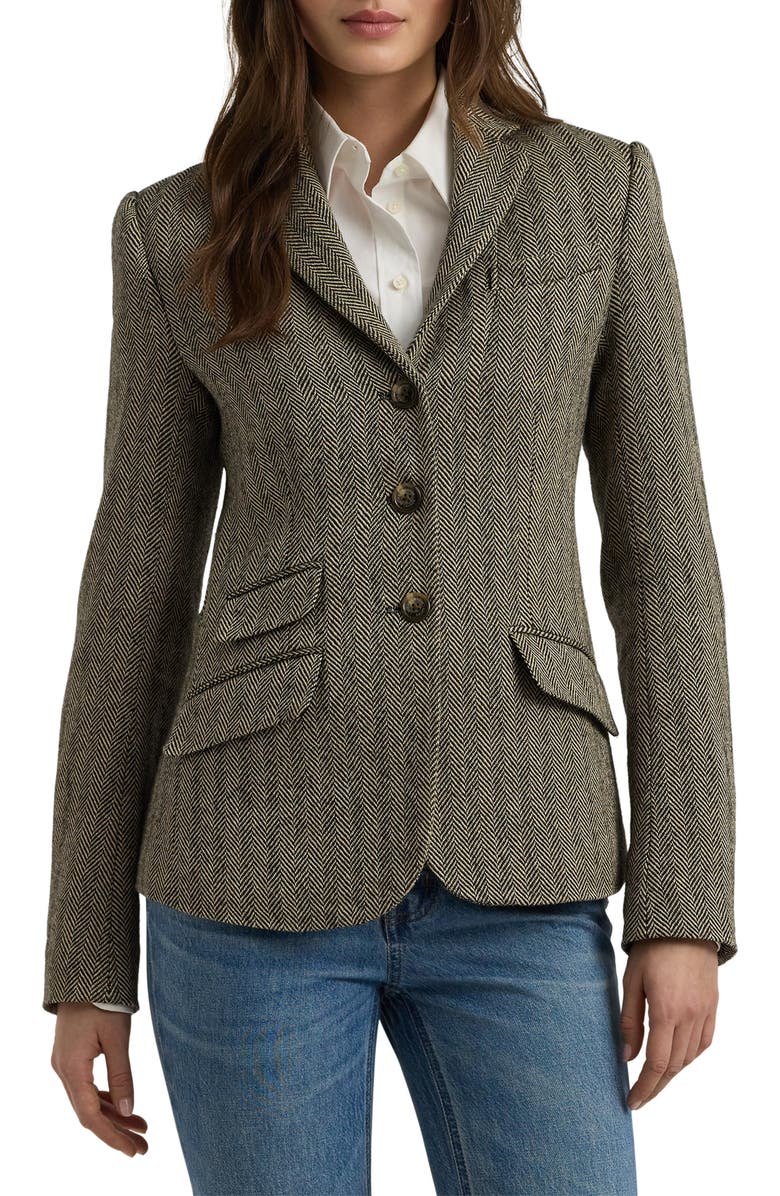 Lauren Ralph Lauren Herringbone Tweed Blazer | Nordstrom