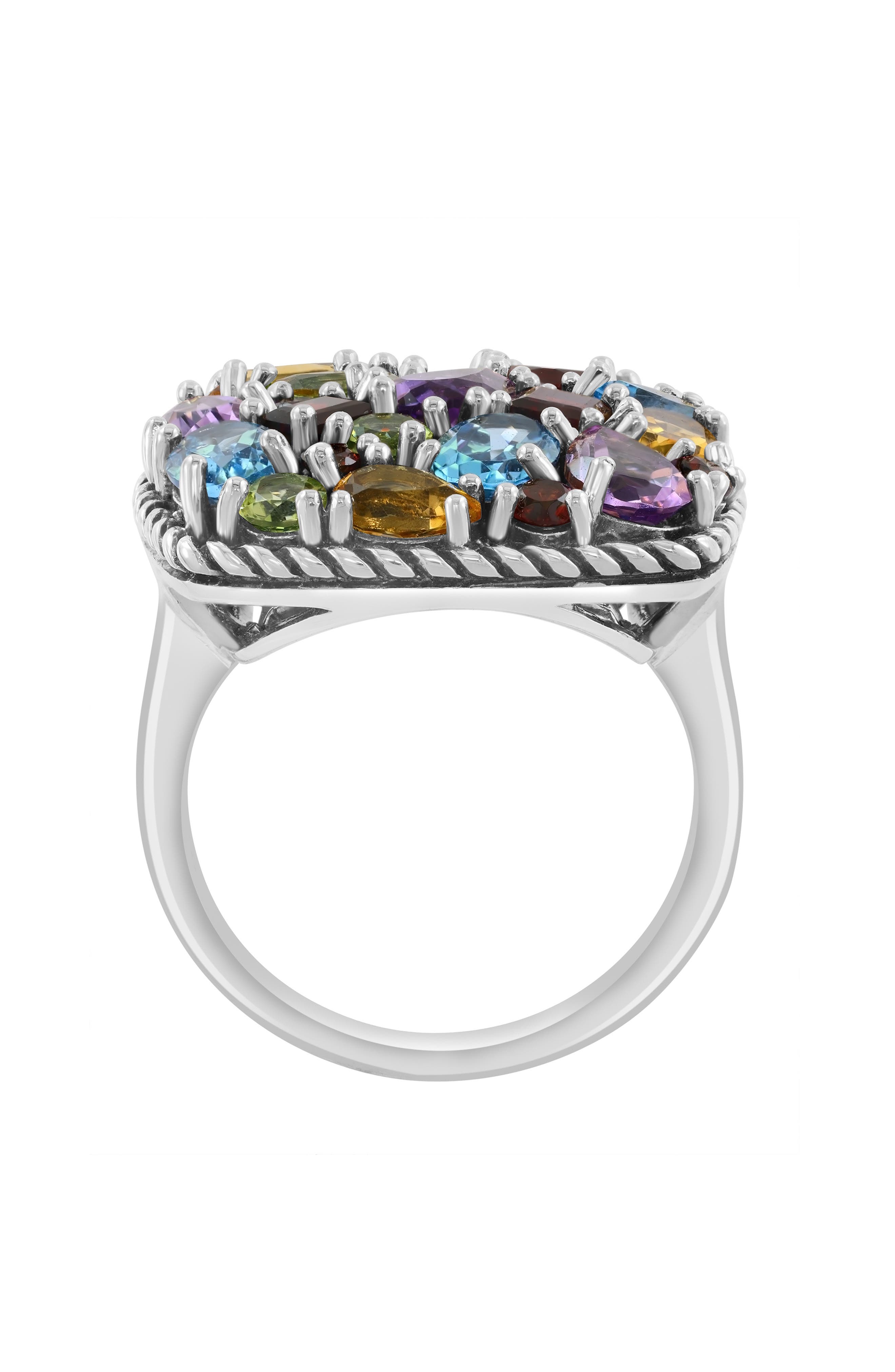 EFFY Sterling Silver Cluster Stone Square Ring | Nordstromrack