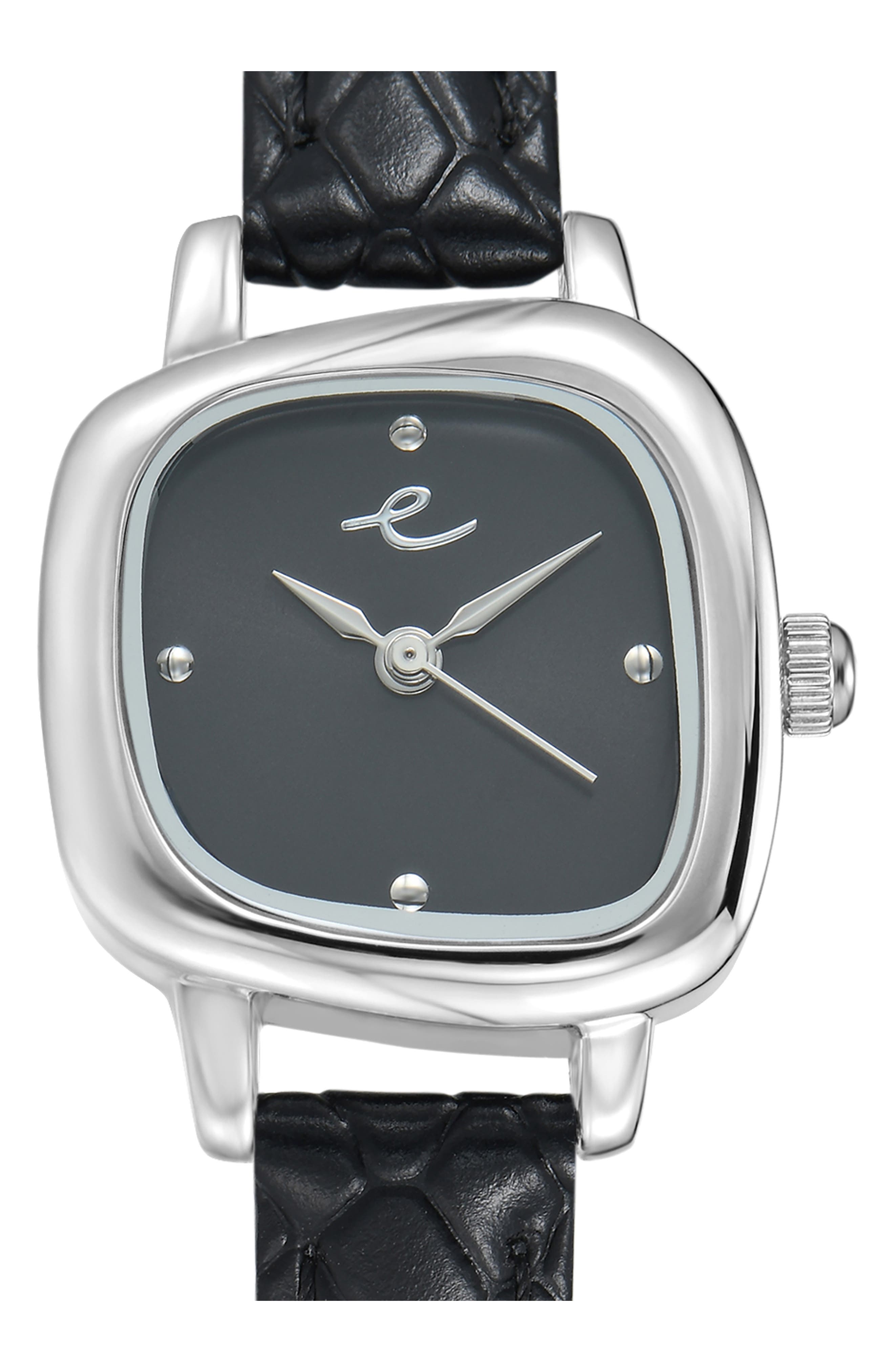 Ettika Wavy Snakeskin Embossed Leather Strap Watch | Nordstromrack