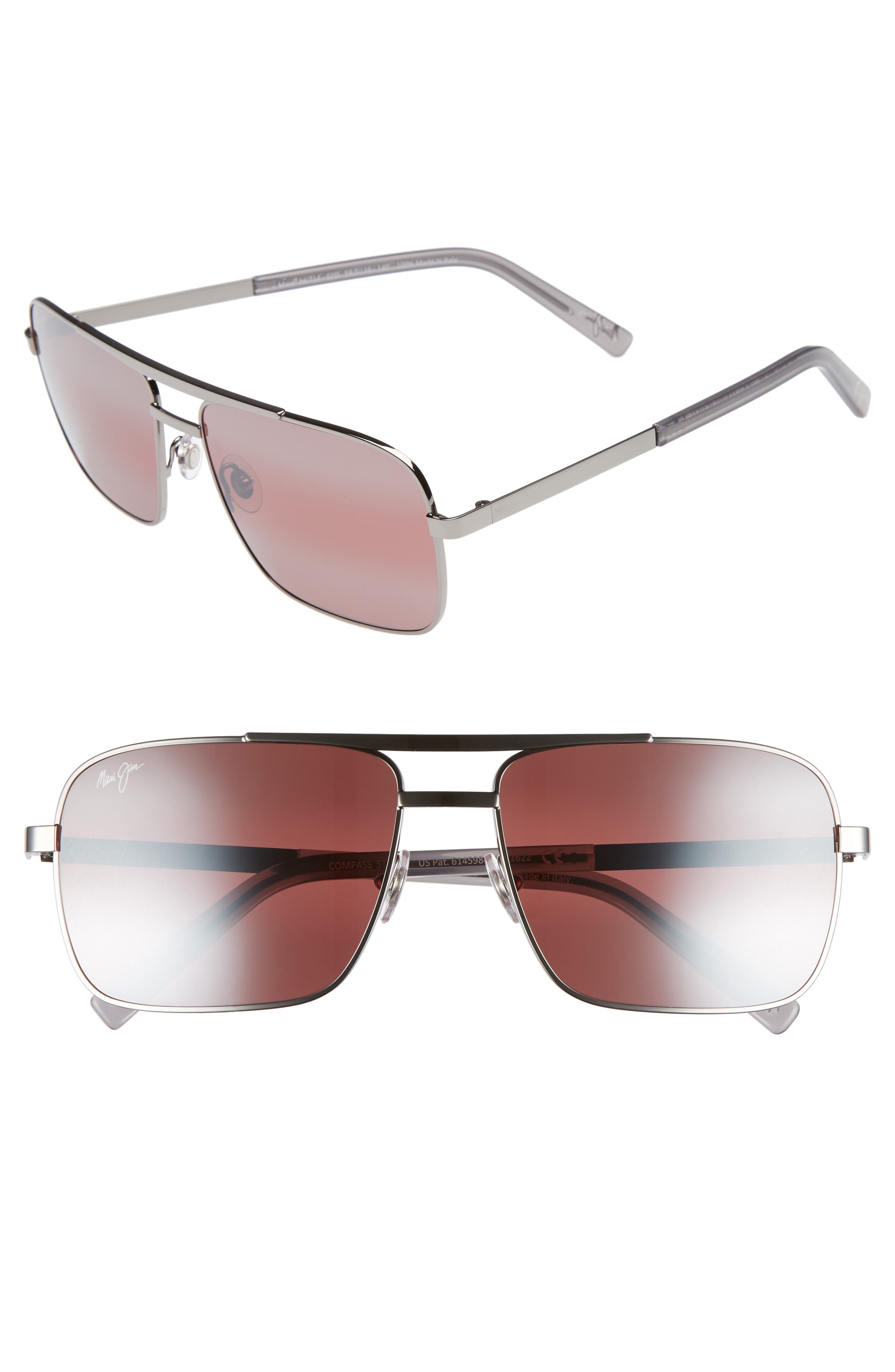 Maui Jim Compass 60mm Polarized Aviator Sunglasses | Nordstrom