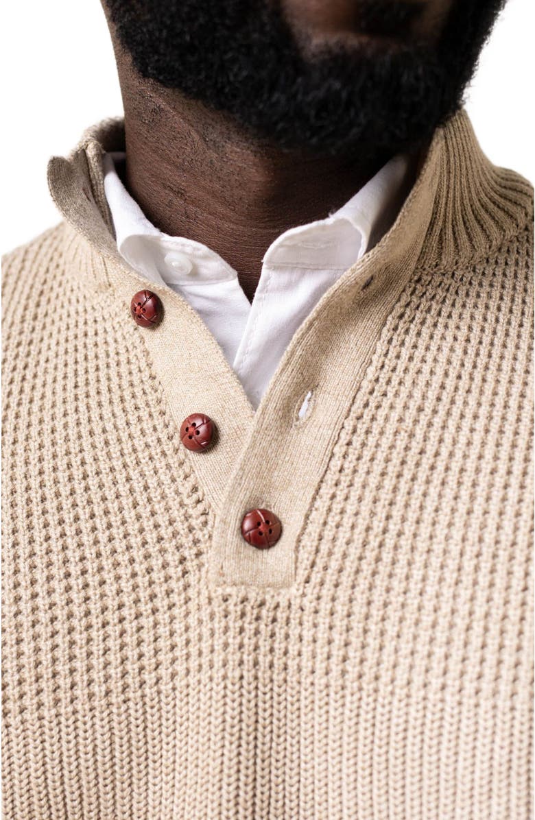 Hope & Henry Men's Organic Mock Neck Button Sweater | Nordstrom