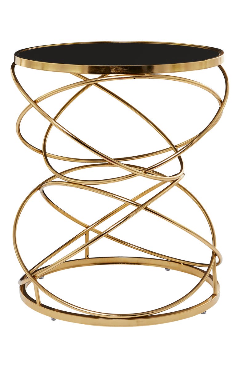 VIVIAN LUNE HOME Black Marble Accent Table with Spiral Base | Nordstromrack