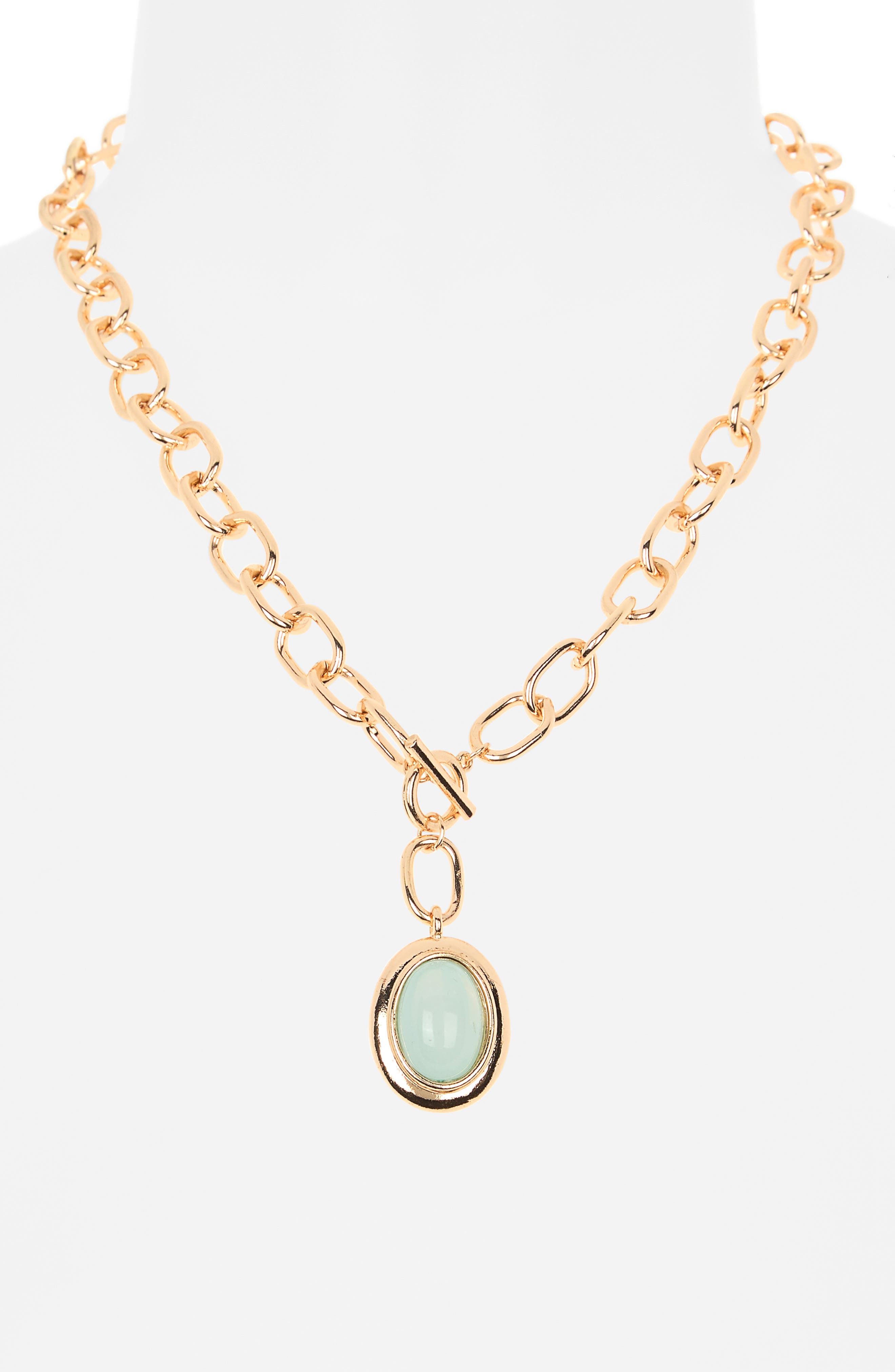 NORDSTROM RACK Bezel Stone Pendant Chain Necklace | Nordstromrack