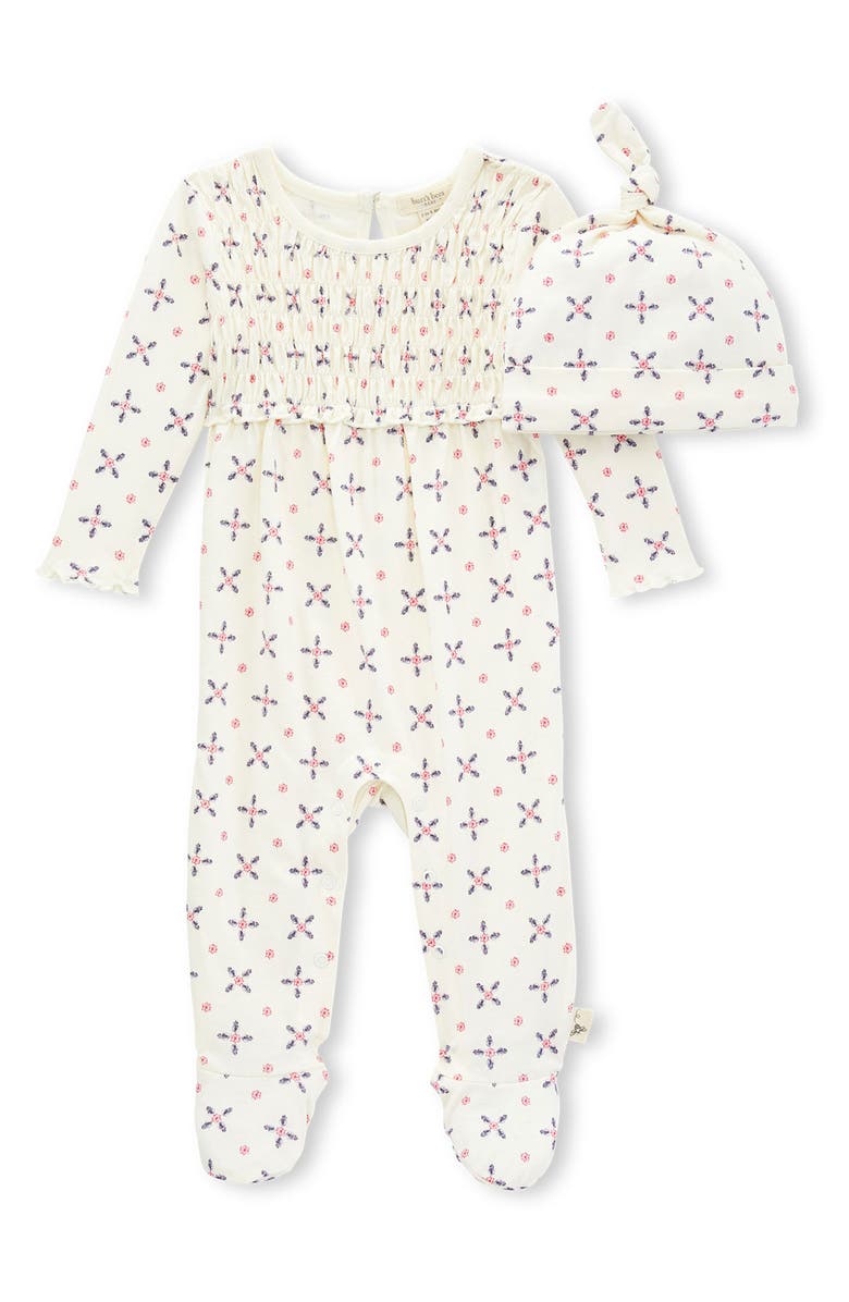 Burt's Bees Baby Organic Cotton Medallion Smock Coverall & Cap Set ...