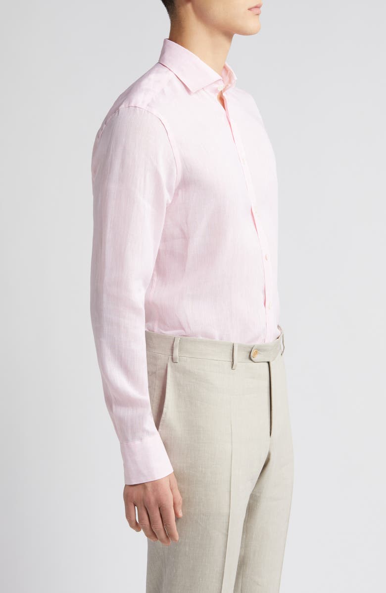 Canali Solid Linen Dress Shirt | Nordstromrack