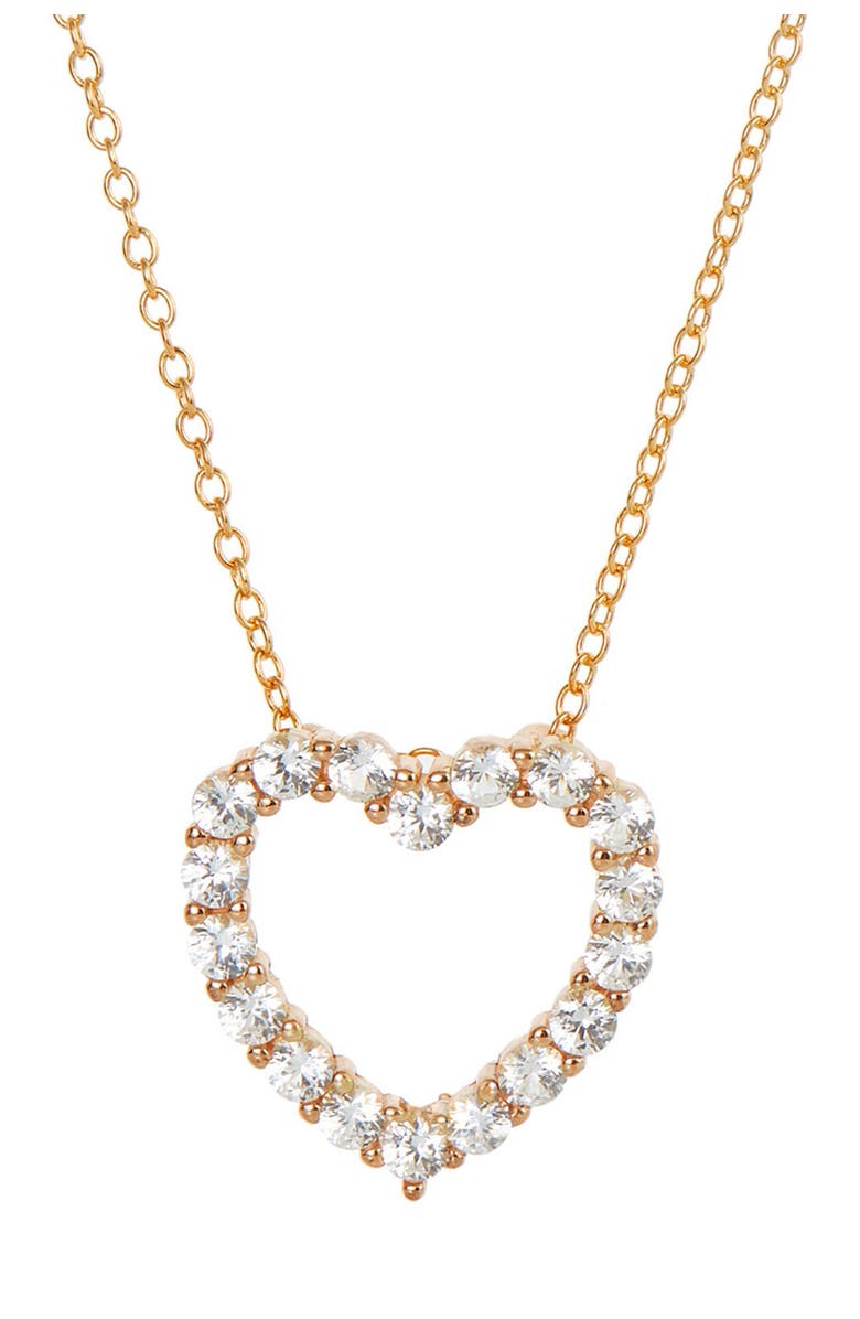 SAVVY CIE JEWELS 18K Gold Vermeil Lab Created White Sapphire Heart ...