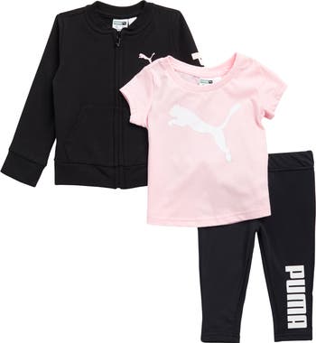 PUMA Fleece Zip Jacket, Leggings & T-Shirt Set | Nordstromrack