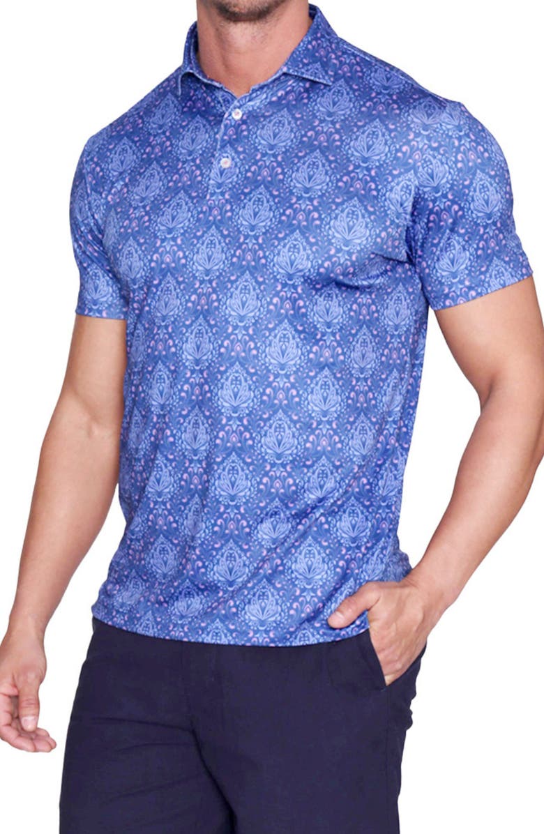 TailorByrd Swirl Geometric Print Performance Polo Shirt | Nordstromrack