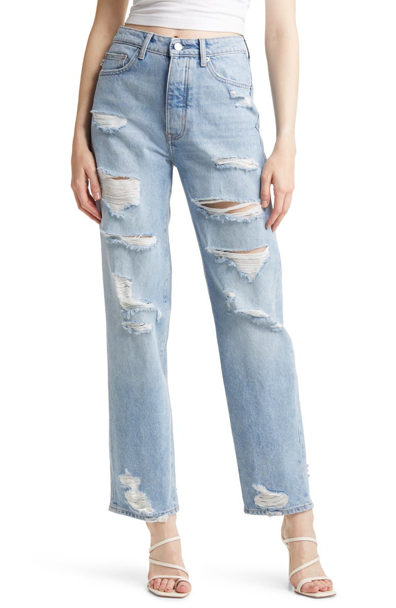 Lovers + Friends Ryan Ripped High Waist Straight Leg Jeans | Nordstromrack