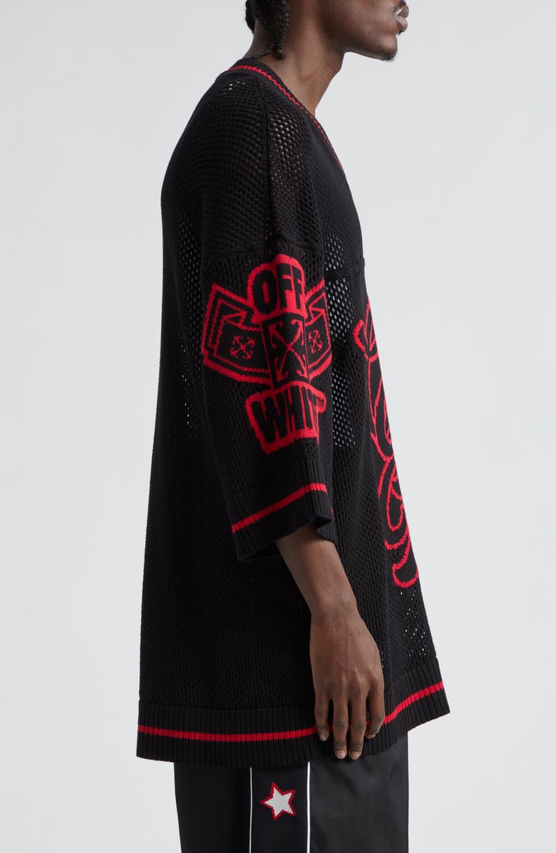 Off-White Varsity Net Openwork Sweater | Nordstromrack