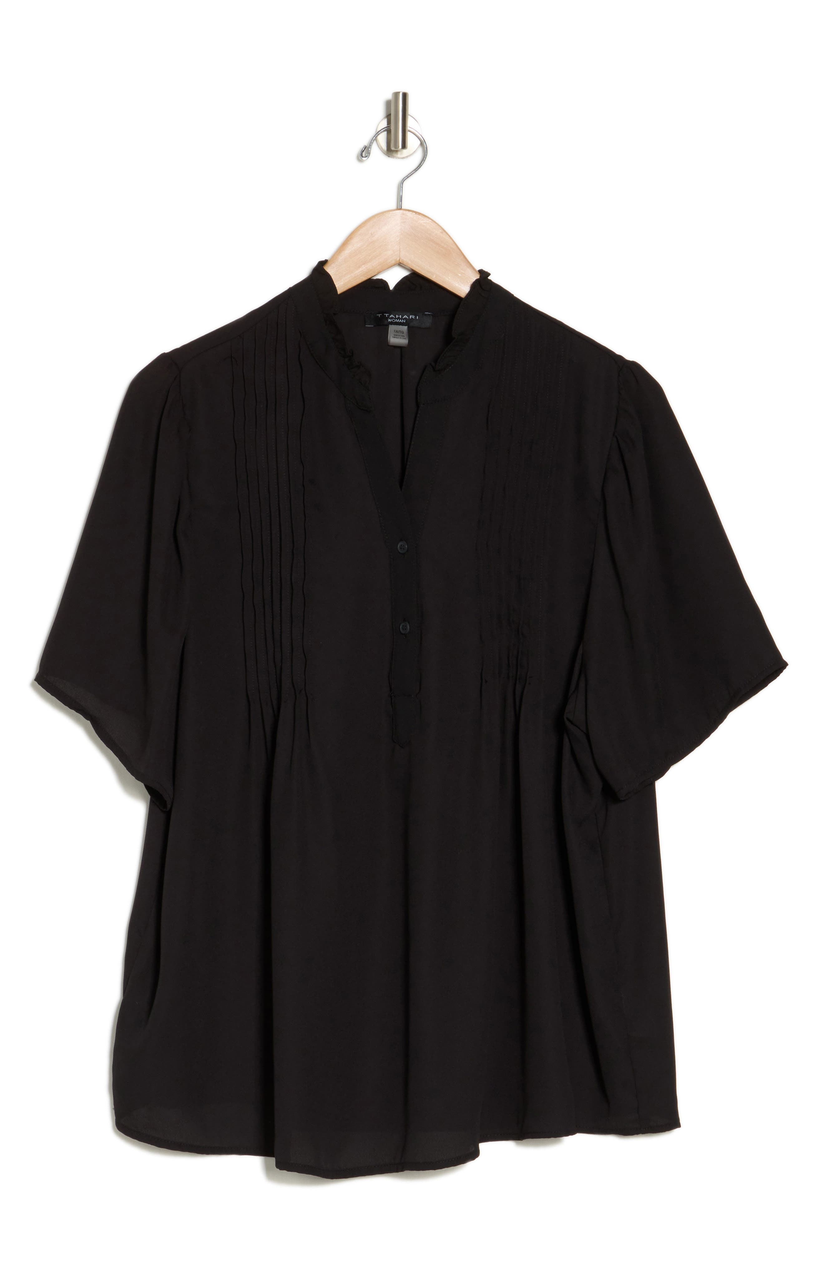 T Tahari Elbow Length Sleeve Pintuck Top | Nordstromrack