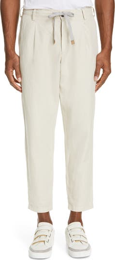 Eleventy Pleated Cotton & Linen Jogger Pants | Nordstrom
