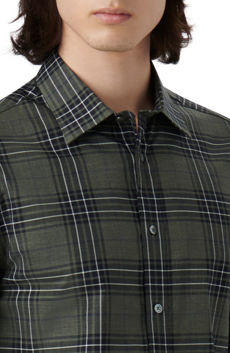 Bugatchi Julian Shaped Fit Plaid Stretch Cotton Button-Up Shirt ...