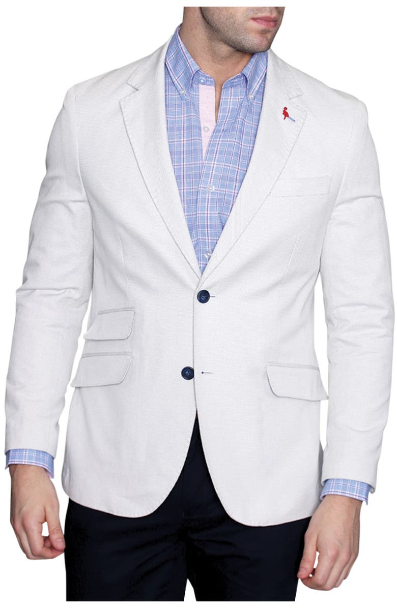 TailorByrd White Pin Dot Two Button Notch Lapel Modern Fit Sport Coat ...