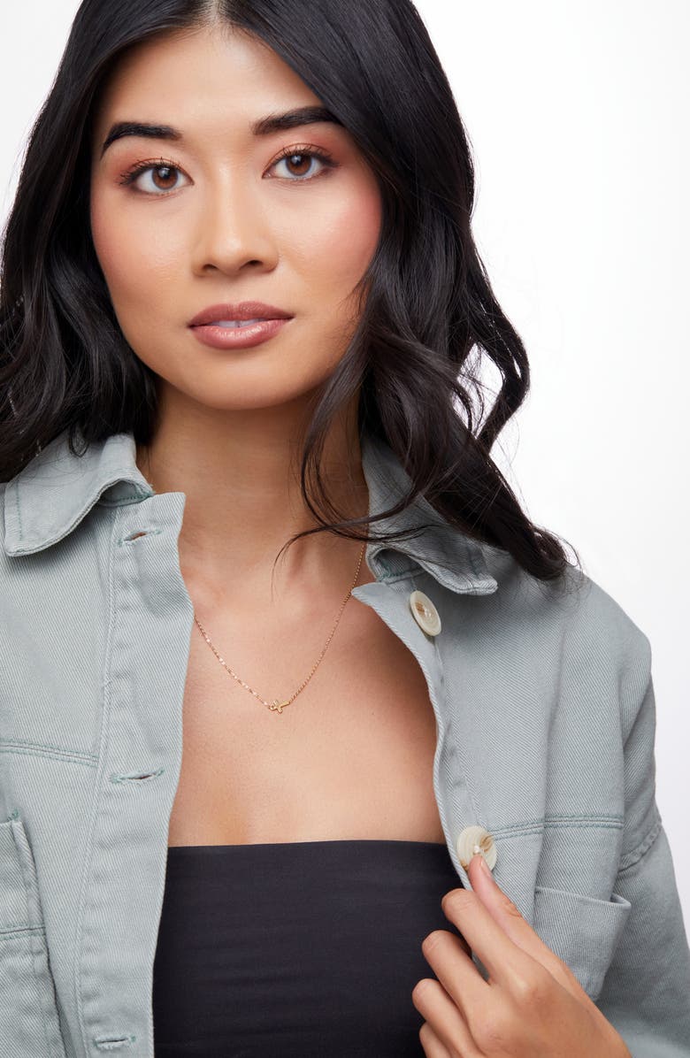 Bony Levy 14K Gold Sideways Cross Pendant Necklace | Nordstromrack
