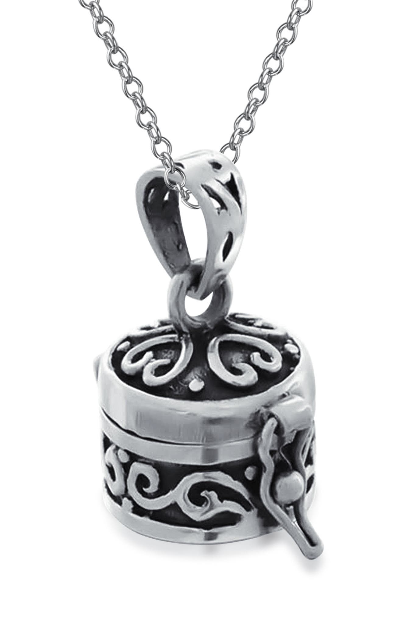 BLING JEWELRY Sterling Silver Pandora's Box Pendant Necklace ...