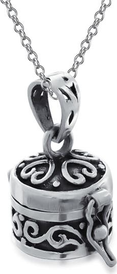BLING JEWELRY Sterling Silver Pandora's Box Pendant Necklace ...
