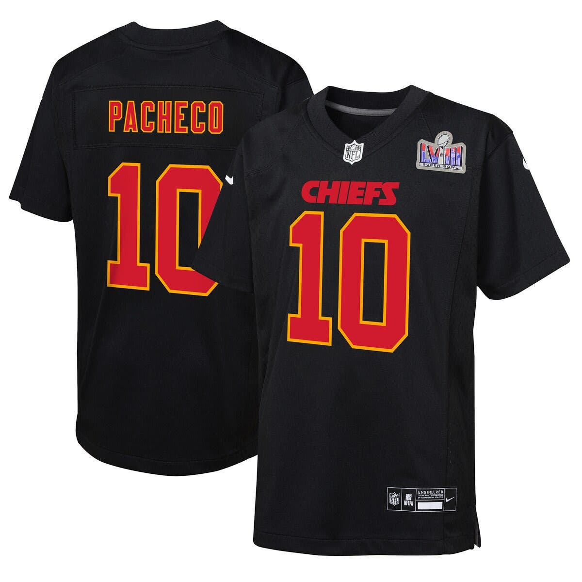 Nike Youth Nike Isiah Pacheco Black Kansas City Chiefs Super Bowl LVIII ...