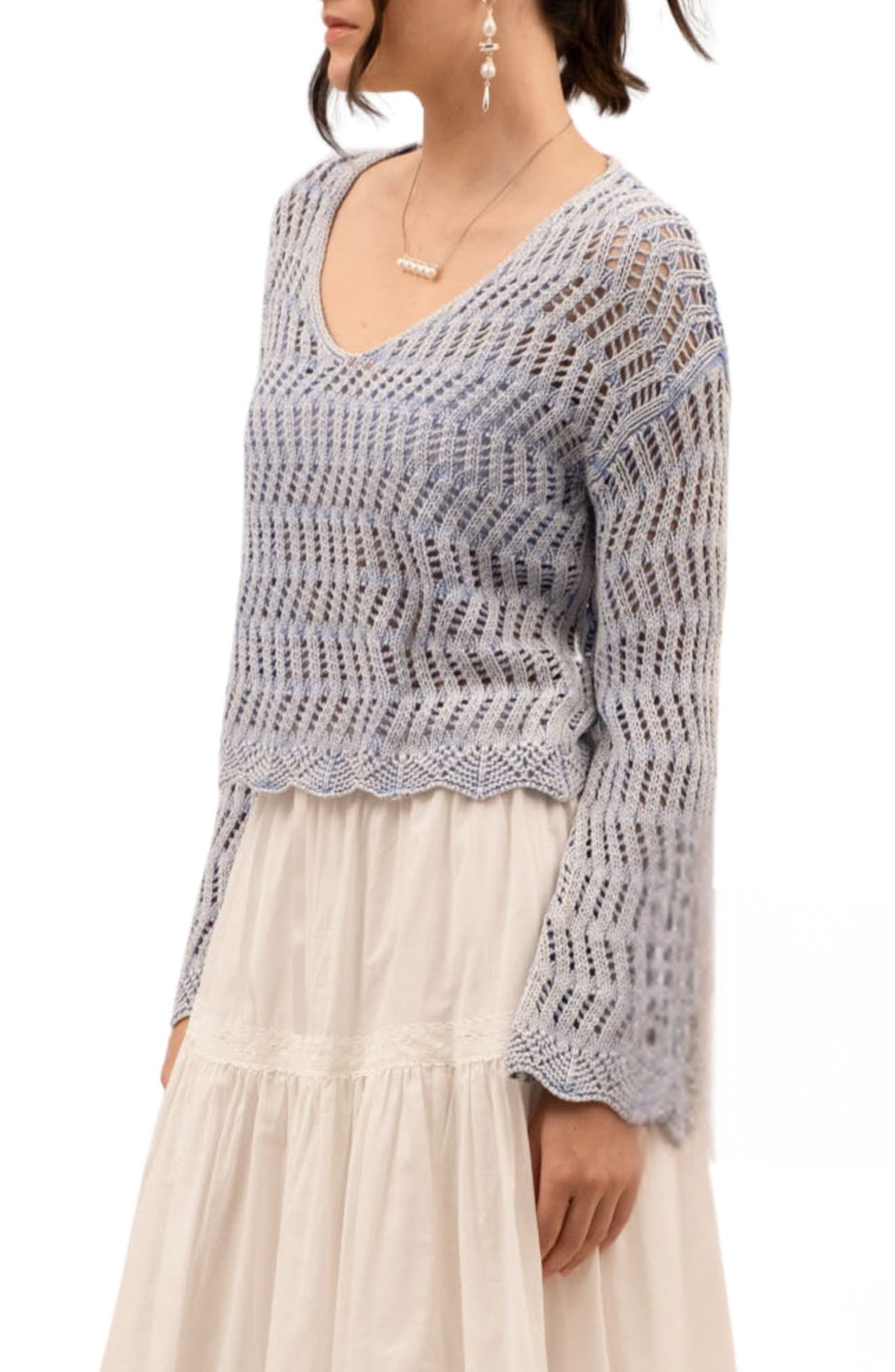 Blu Pepper Open Knit Crop Sweater | Nordstromrack