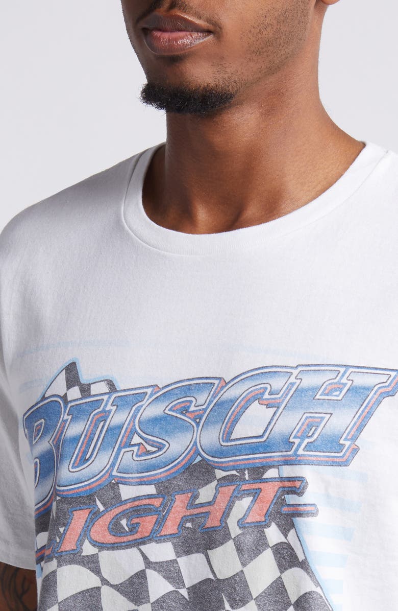 Junk Food Busch Light Checkered Flag Cotton Graphic T-Shirt | Nordstromrack