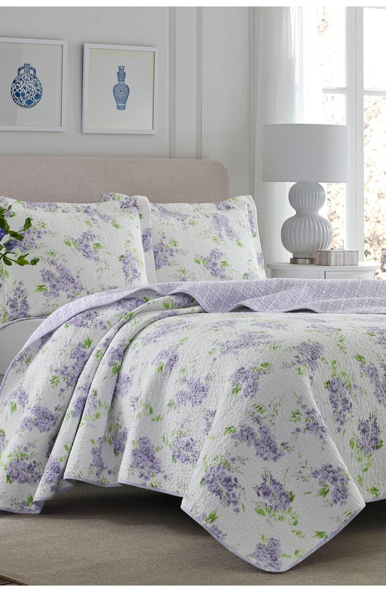 Laura Ashley Keighley Pastel Purple King Quilt Set | Nordstromrack