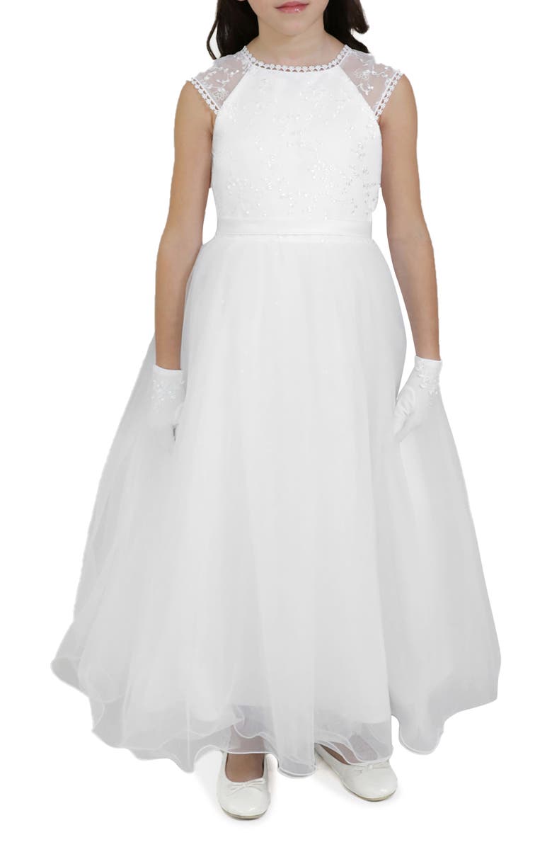 BLUSH by Us Angels Kids' Sequin Cap Sleeve Communion Dress | Nordstromrack