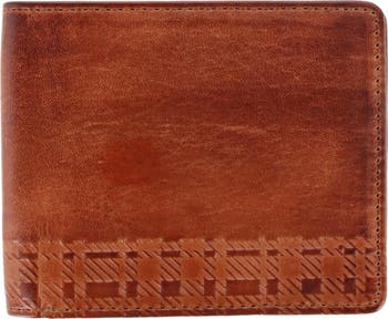 Trafalgar Caelen Plaid Embossed RFID Leather Bi-Fold Wallet | Nordstrom