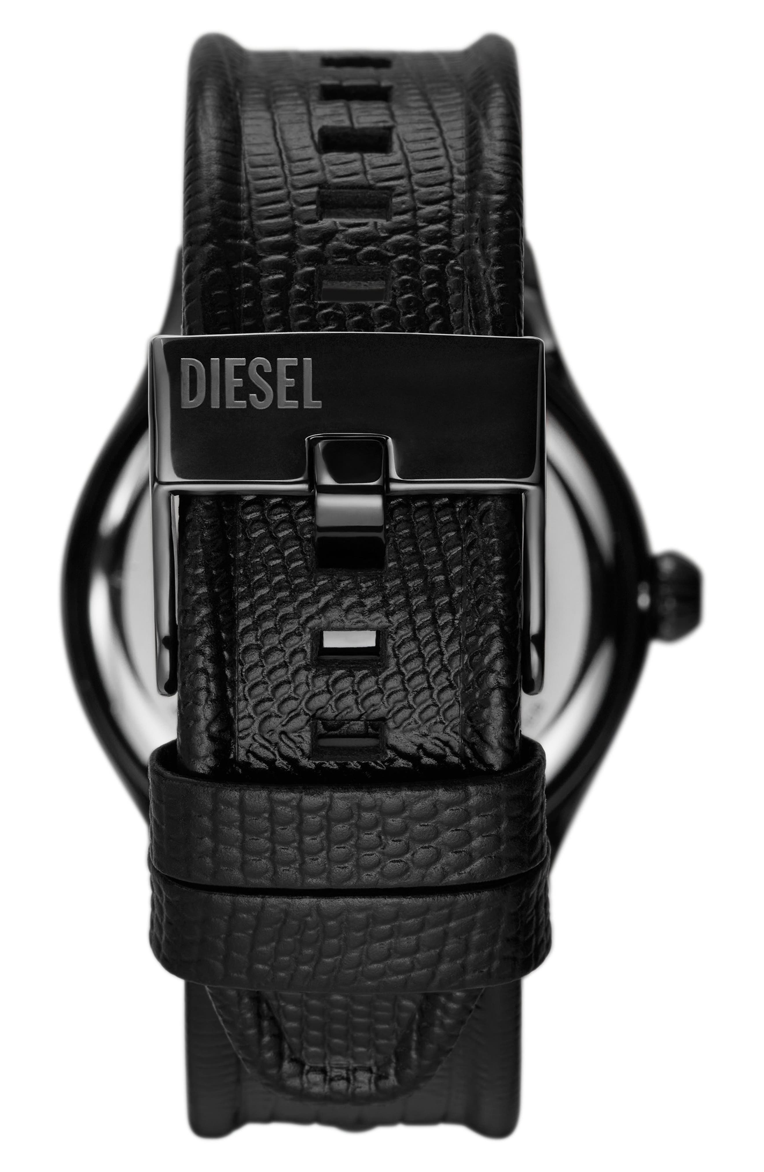 DIESEL® Vert Leather Strap Watch, 44mm | Nordstromrack