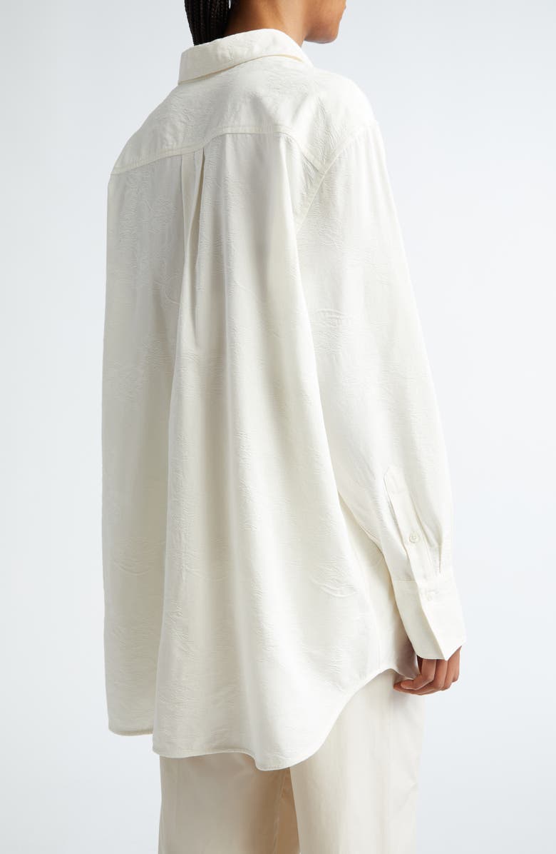 TOTEME Relaxed Fit Tonal Floral Jacquard Button-Up Shirt | Nordstromrack
