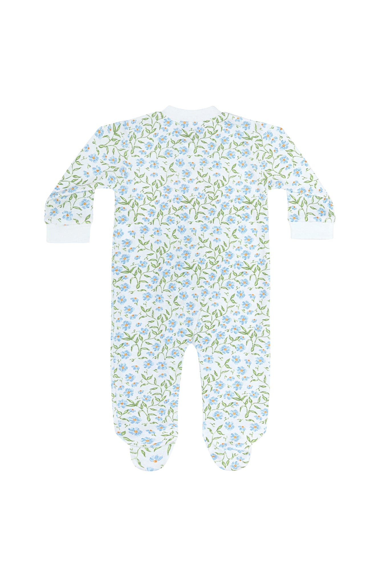 Nellapima Blue Vines Print Zipper Footie - Baby | Nordstrom