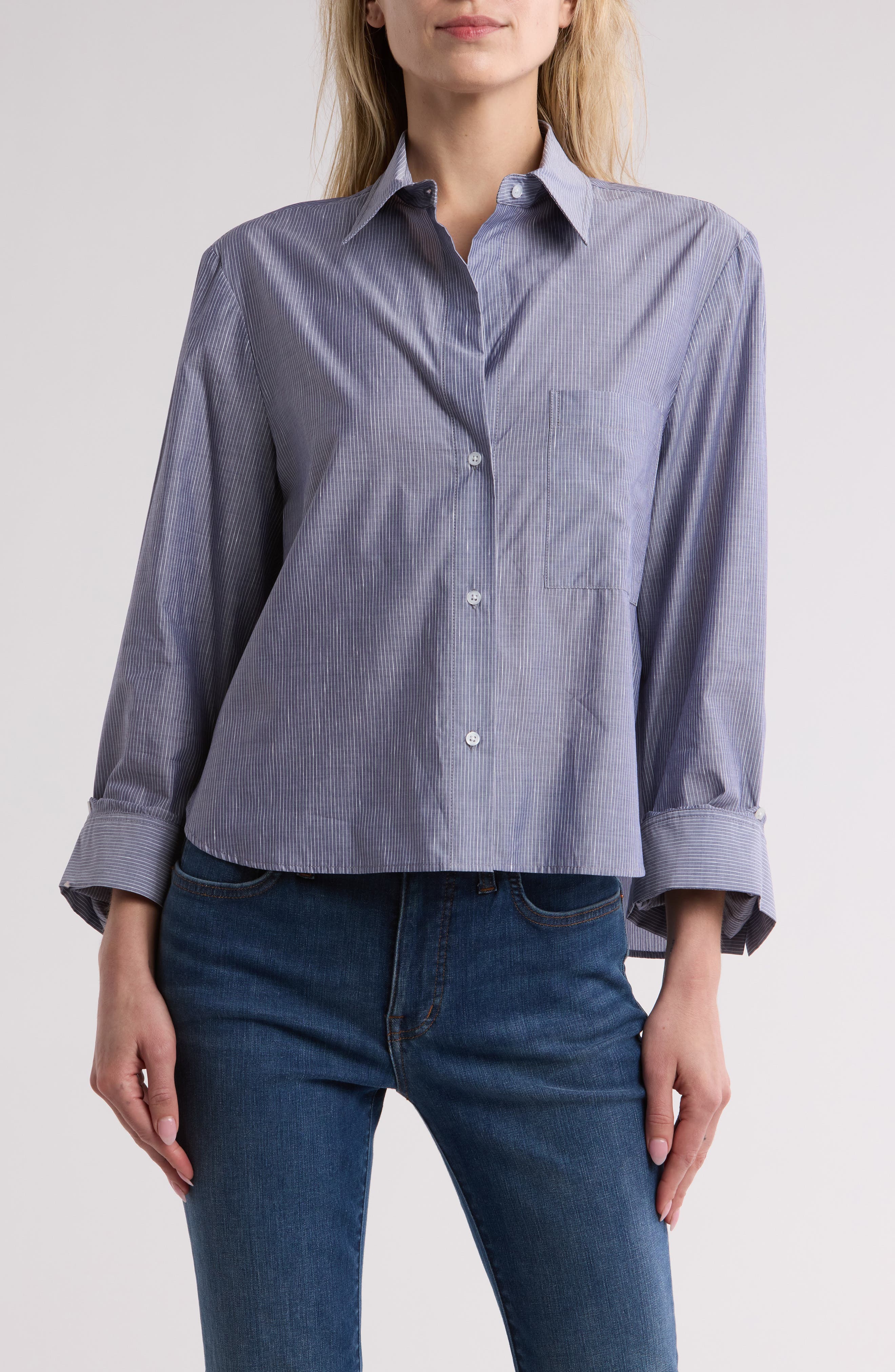 TWP Dude Stripe Cotton Button-Up Shirt | Nordstromrack