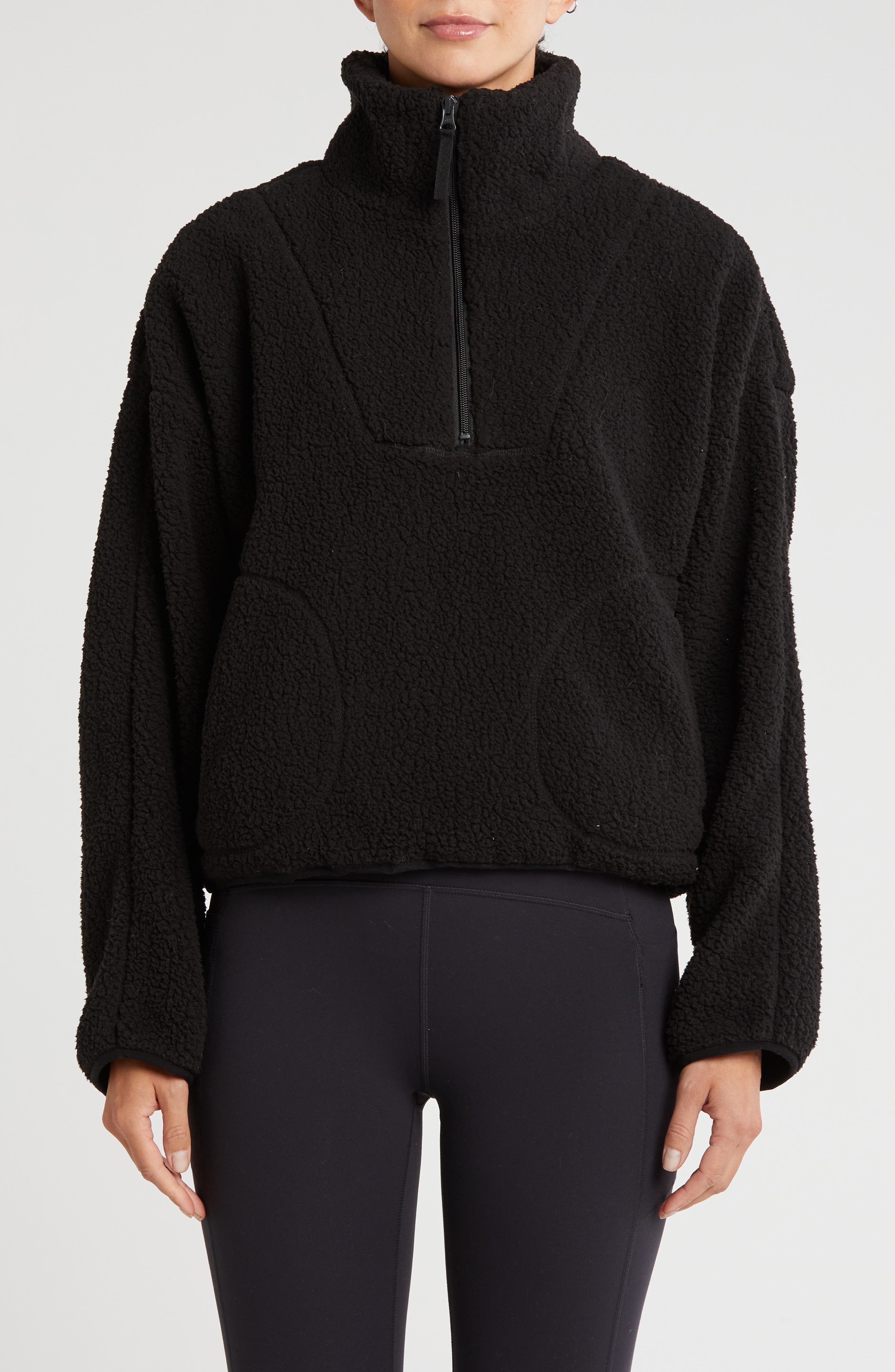Z by Zella Cozy Faux Shearling Quarter Zip Pullover | Nordstromrack