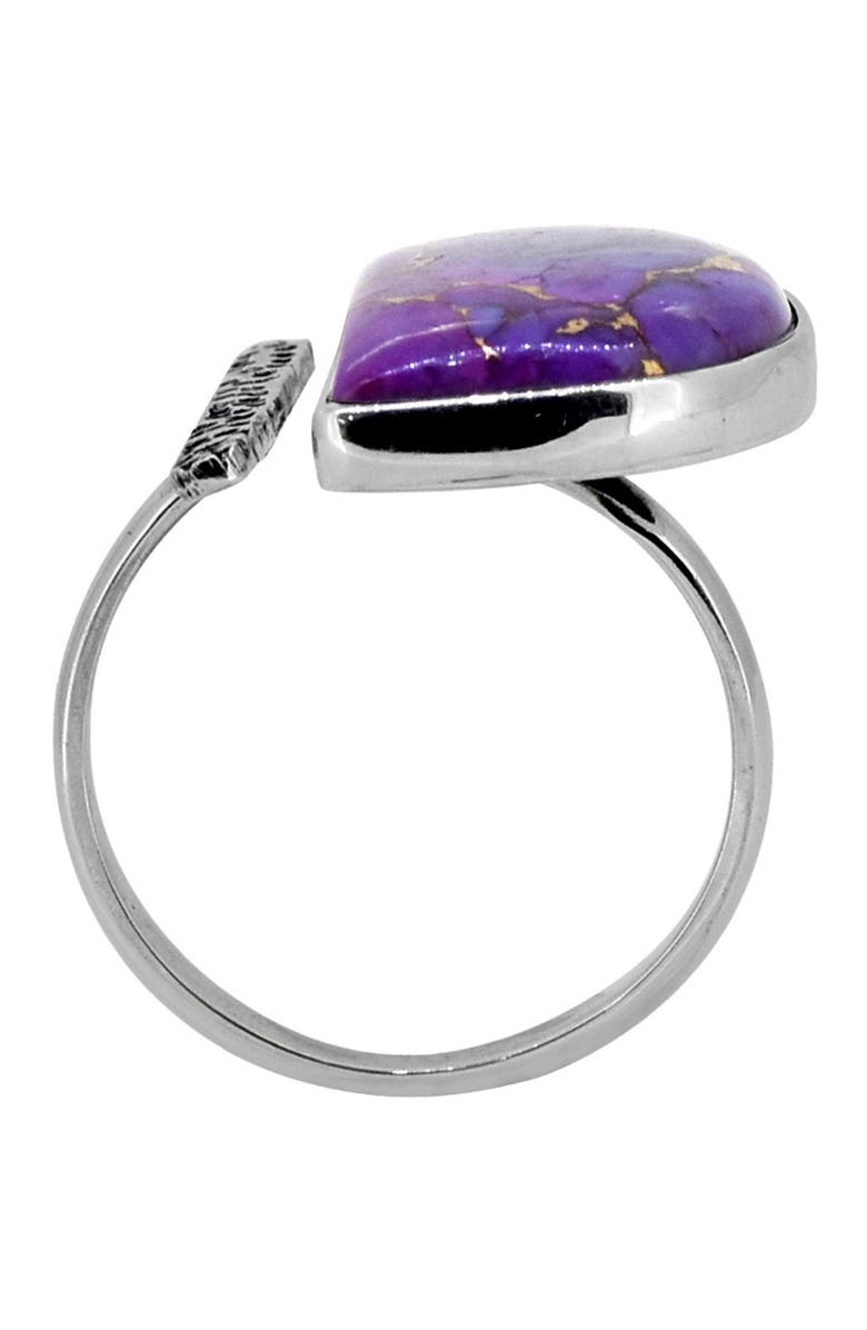NITYA Purple Copper Turquoise Hammered Bar Sterling Silver Ring ...