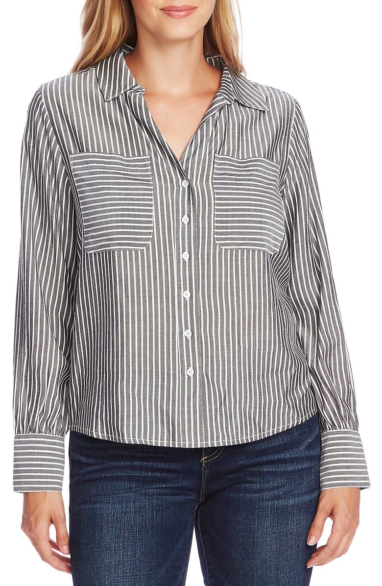 Vince Camuto Refresh Pinstripe Two-Pocket Button-Up Shirt | Nordstromrack