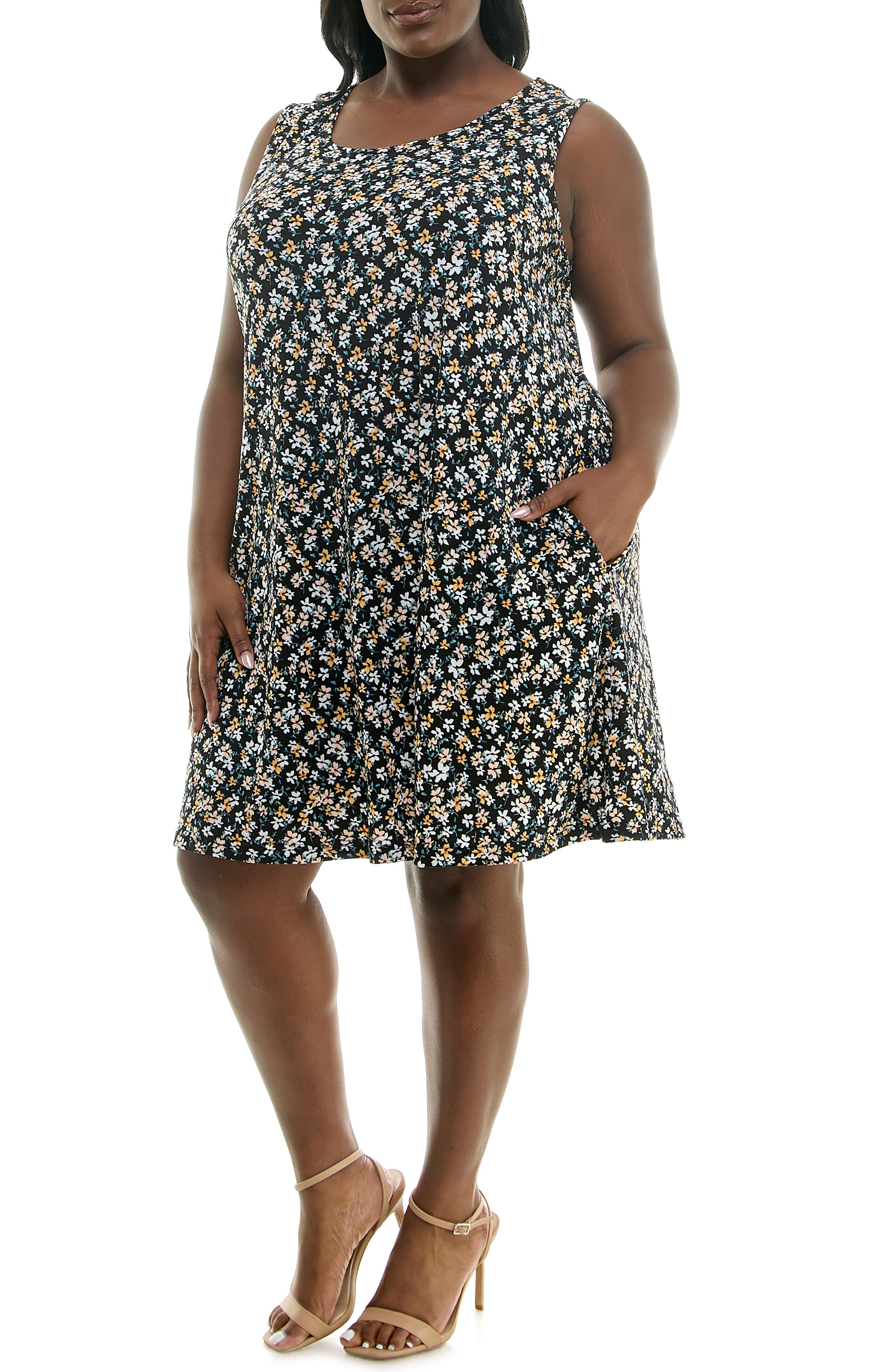 Nina Leonard Patterned Trapeze Dress | Nordstromrack