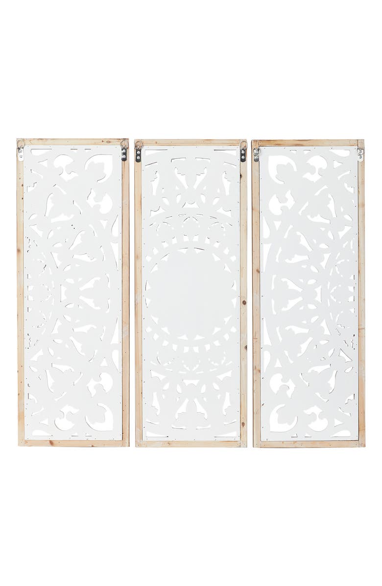 GINGER BIRCH STUDIO White Wood Intricately Carved Floral Wall Decor ...