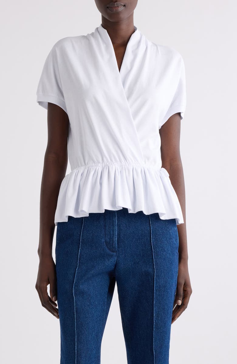 Dries Van Noten Wrap Front Cotton Knit Peplum Top | Nordstromrack