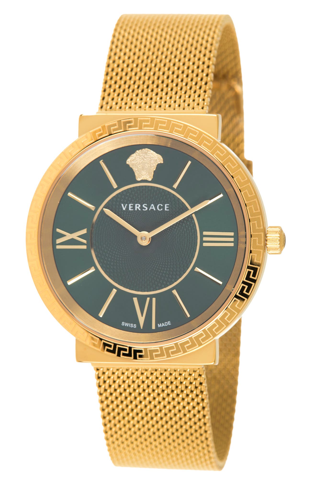 Versace Mesh Band Stainless Steel Watch, 38mm | Nordstromrack