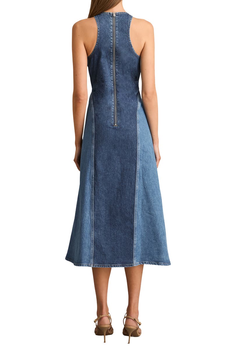 Reiss Wilder Colorblock Denim Panel Midi Dress | Nordstrom