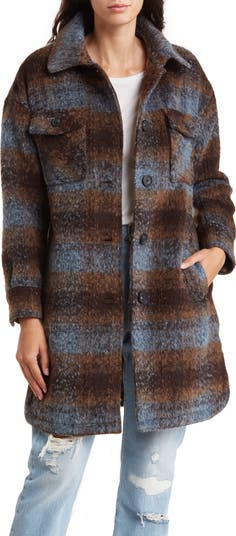 Lucky Brand Plaid Brushed Fleece Shacket | Nordstromrack