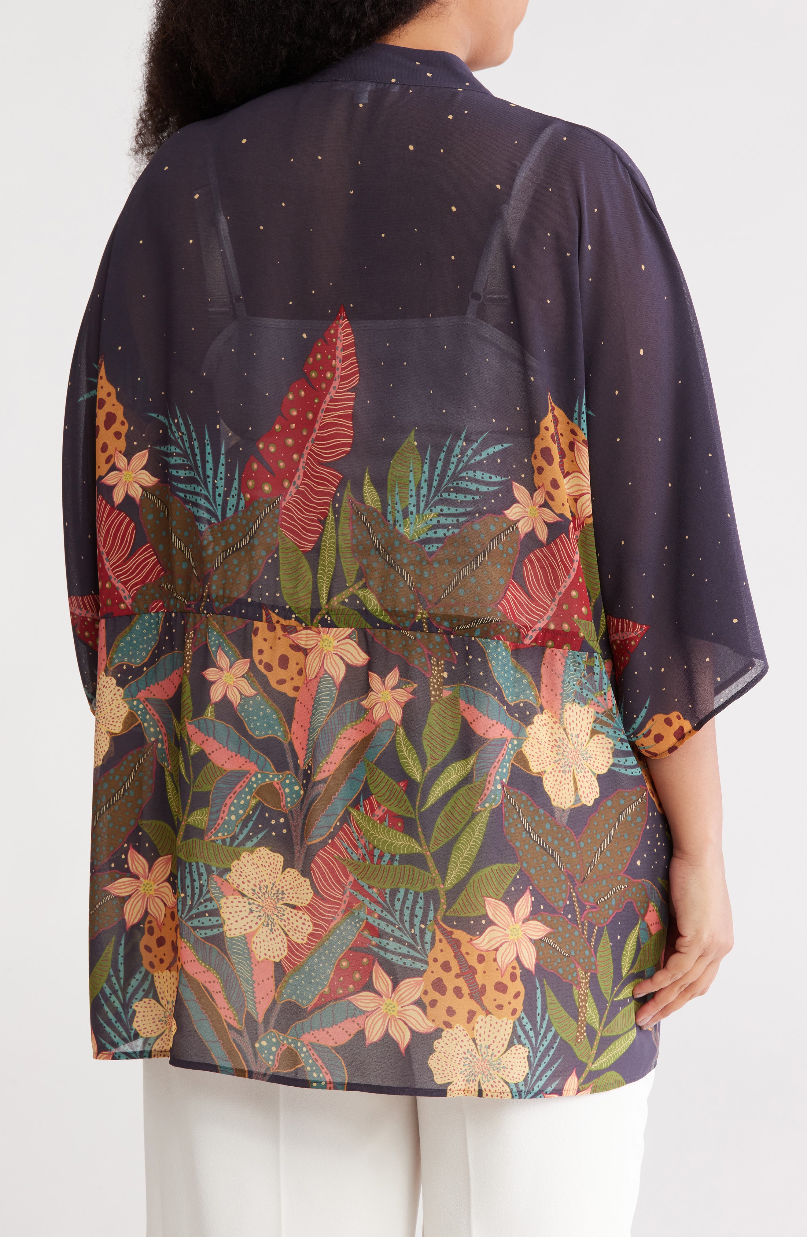 DR2 by Daniel Rainn Drawstring Floral Open Front Wrap | Nordstromrack