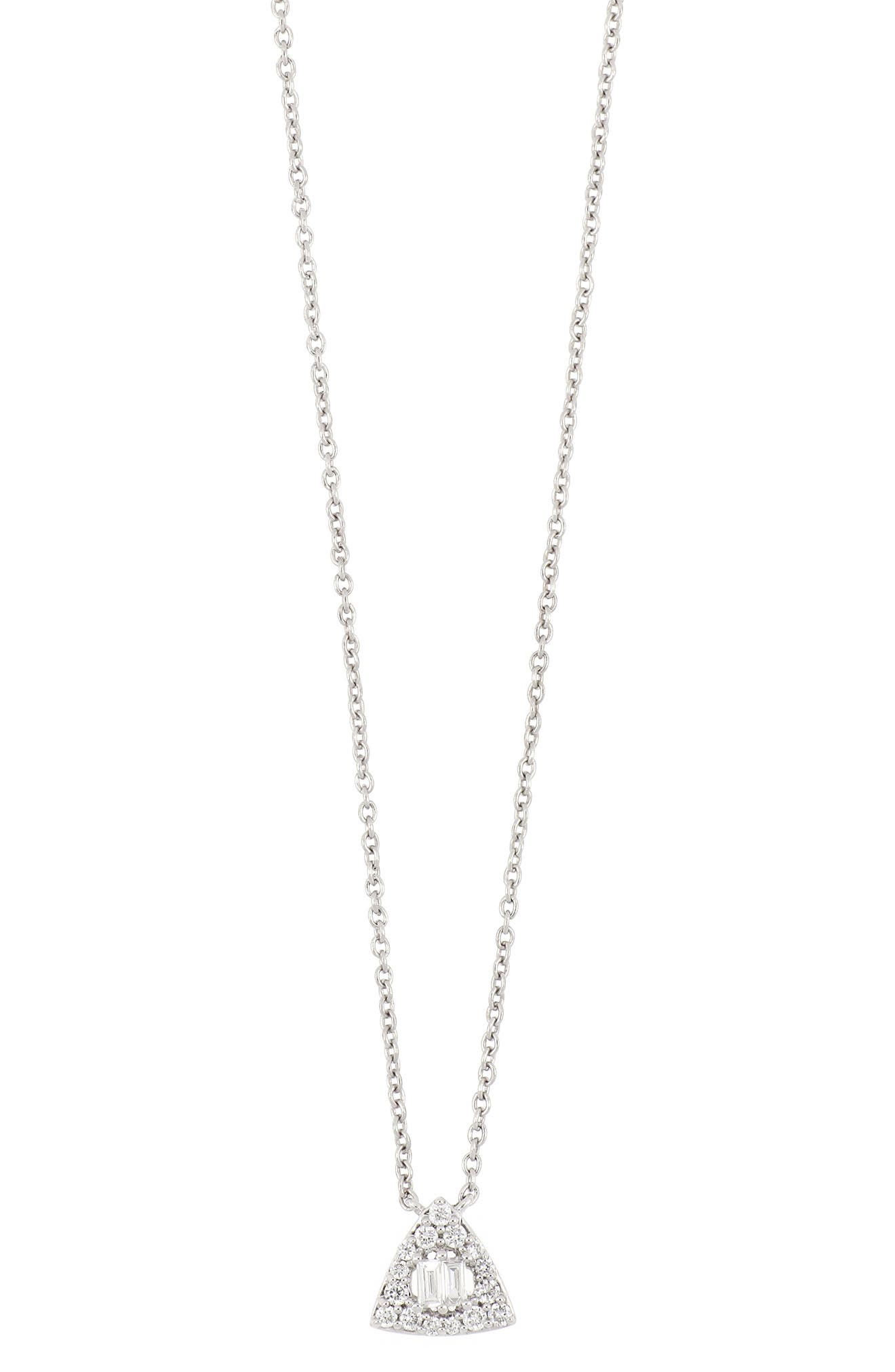 Bony Levy 18K White Gold Mika Diamond Triangle Pendant Necklace - 0.12 ...